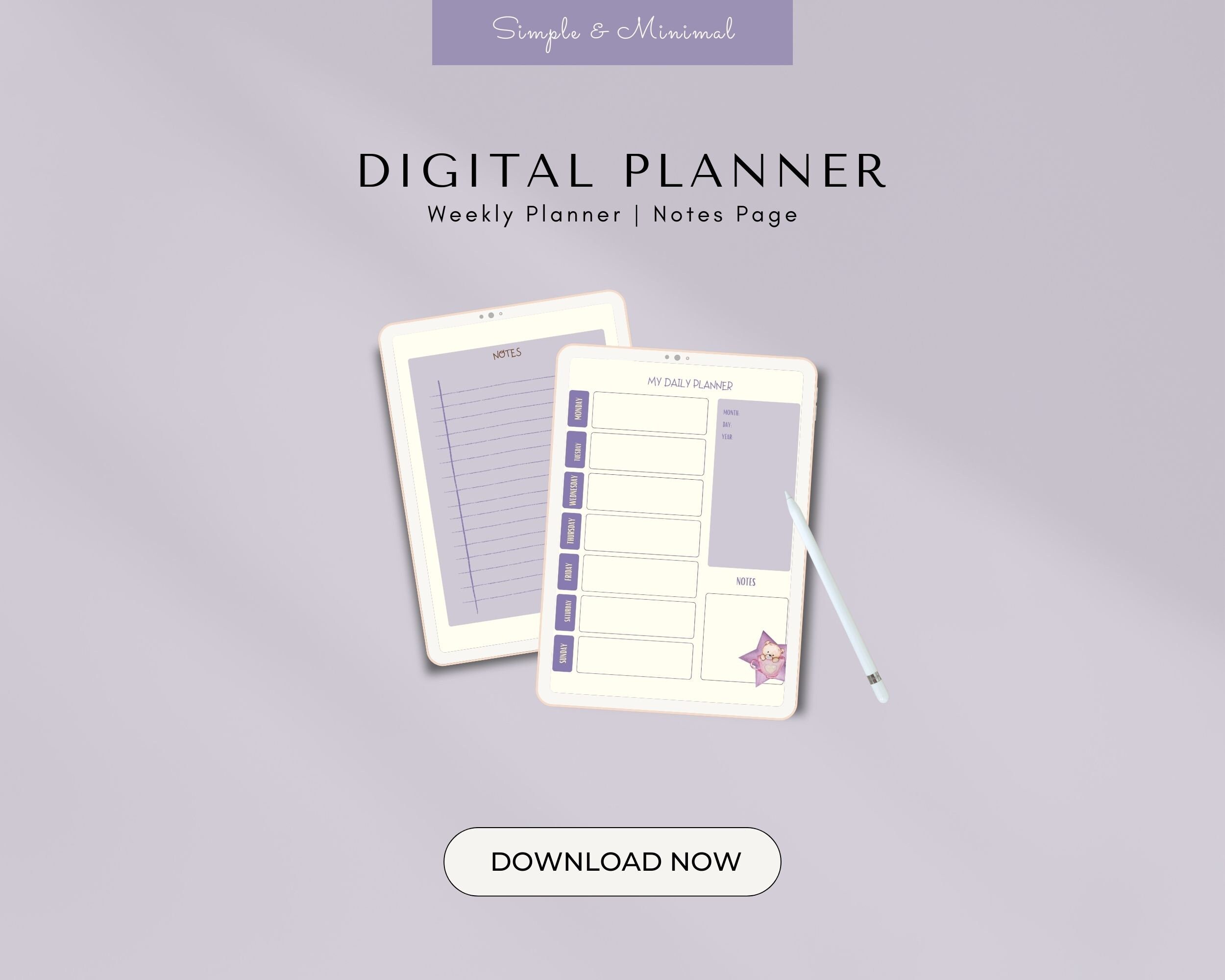 Digital Daily Planner Printable Template Daily Schedul Enjoy Style Page ...