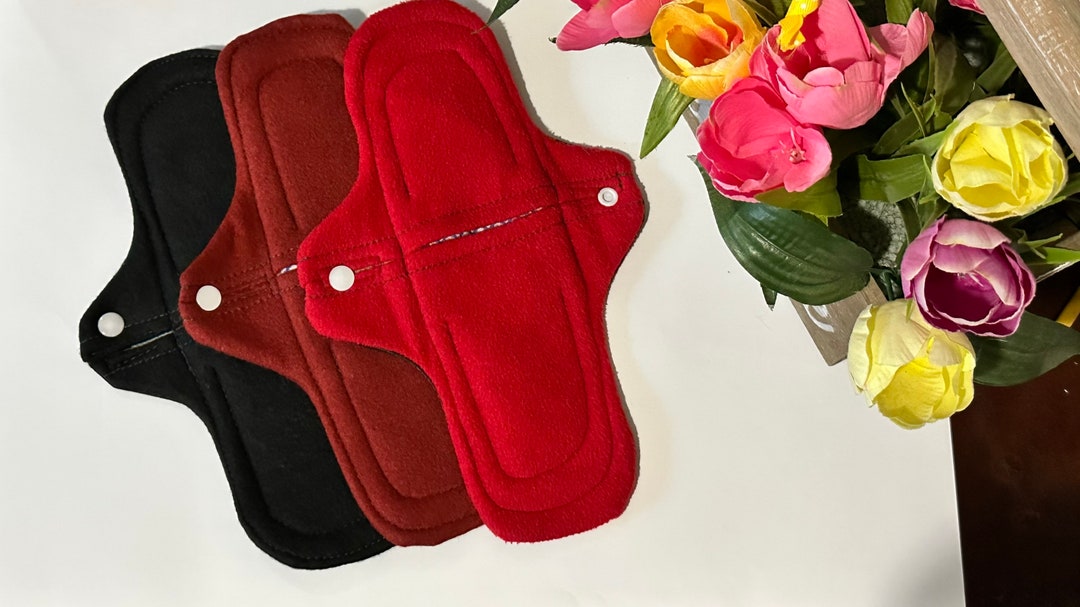3 Packs of Washable Period Fabric Pads 5 Layers Protection With Pockets ...