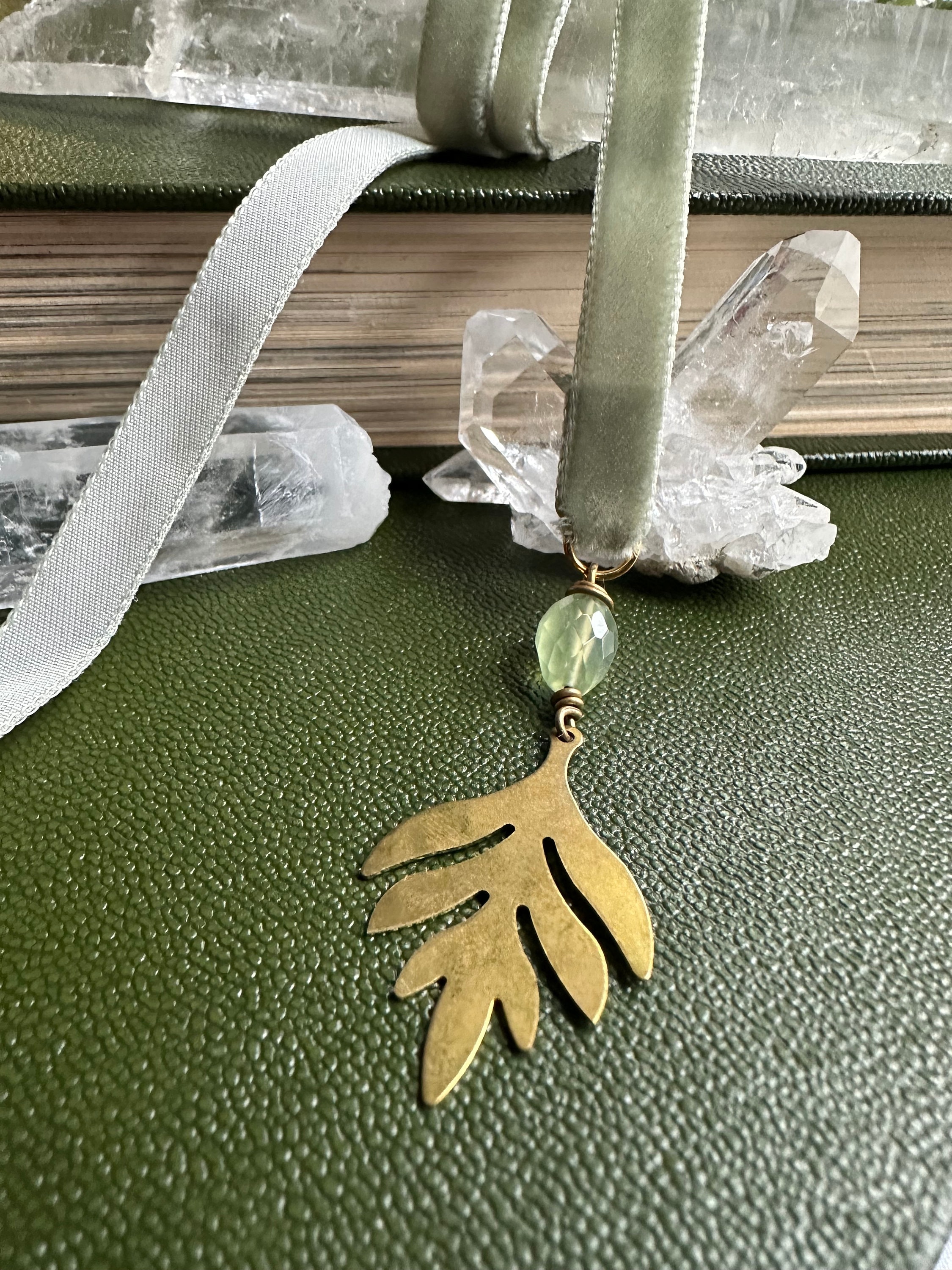Jade Green Velvet Bookmark - Etsy