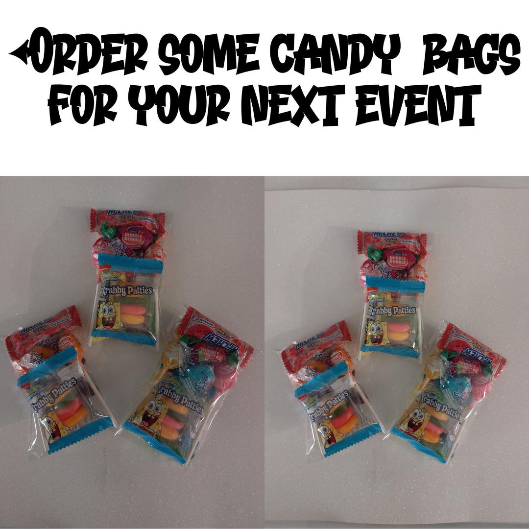 Mini Candy Bag Treat Toppers, Birthday Party Candy Bags, Candy Packs ...