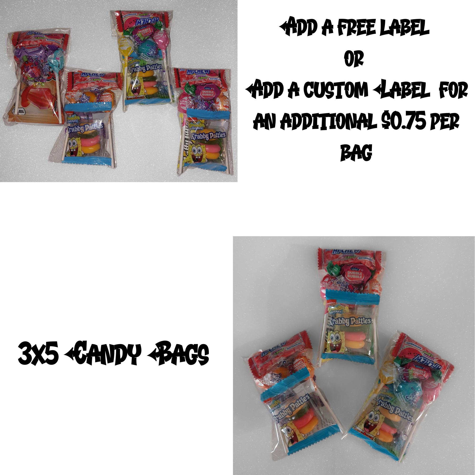 Mini Candy Bag Treat Toppers, Birthday Party Candy Bags, Candy Packs ...