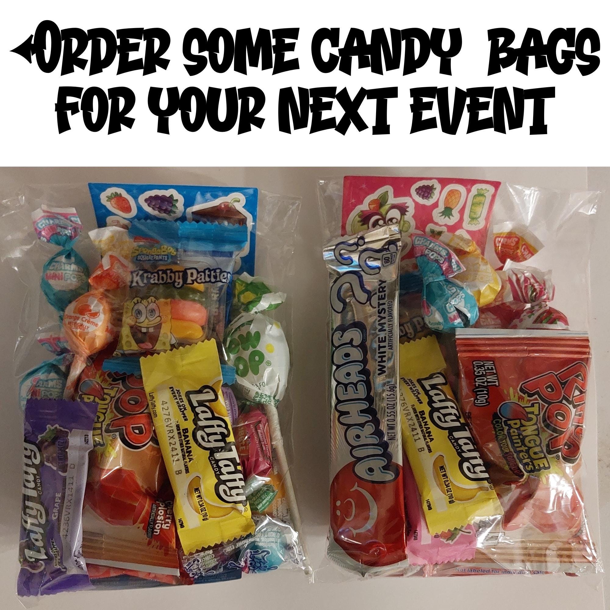 Candy Bag Treat Toppers, Birthday Party Candy Bags, Candy Packs, Party ...