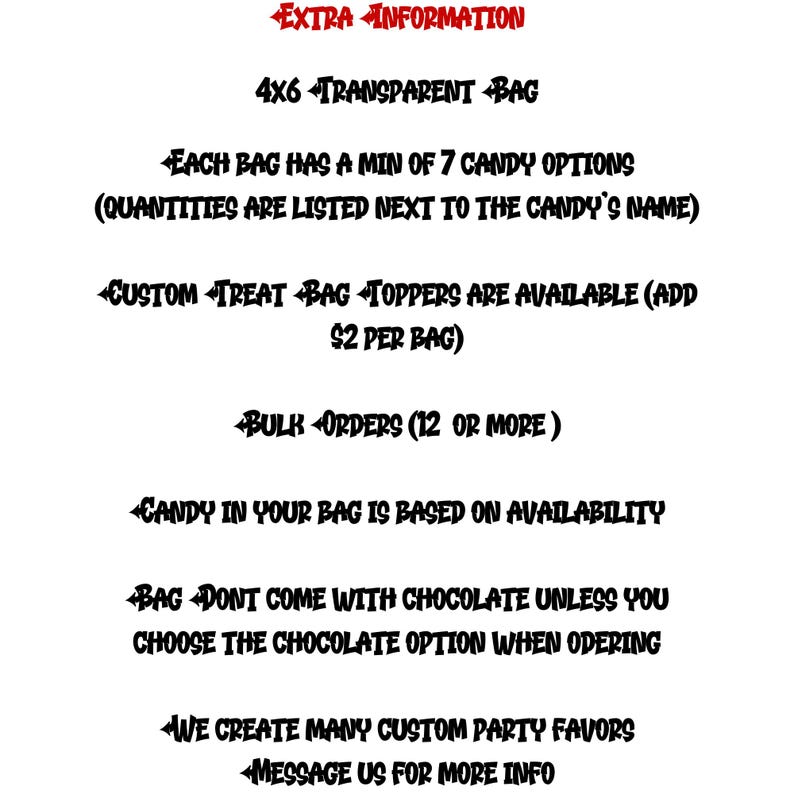 Candy Bag Treat Toppers, Birthday Party Candy Bags, Candy Packs, Party ...