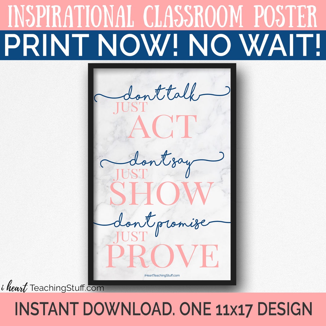 Don't Talk Just Act Don't Say Just Show Poster - Etsy