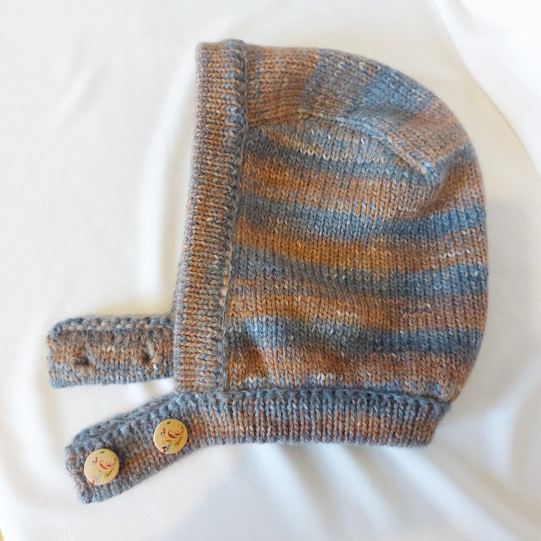 Rainbow Women Bonnet Brown Blue Cap Detachable Hooded Bonnets Striped ...