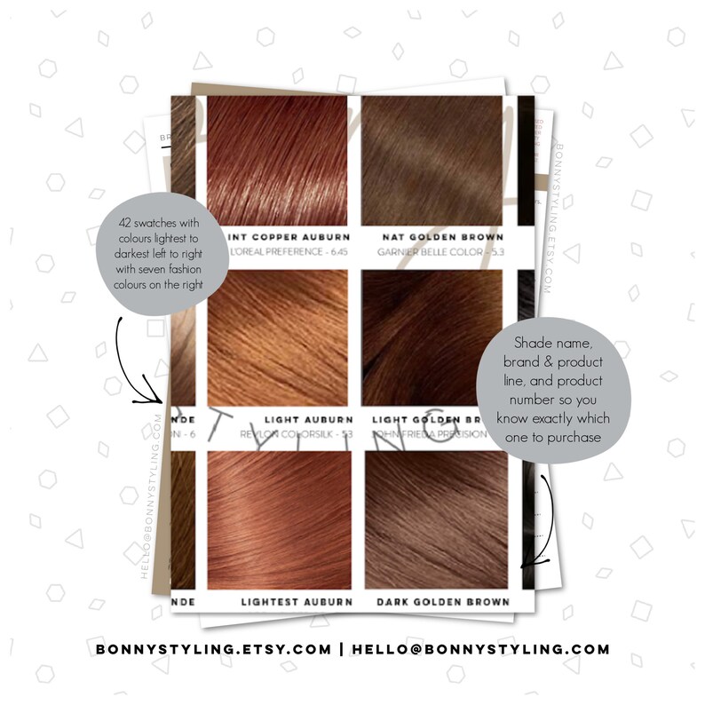 Bright Spring Hair Dye Palette Chart Digital Download 12 Season Colour ...