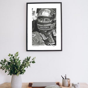 F1 Artwork - Ayrton Senna Graphite Pencil - Framed Print - FREE UK ...