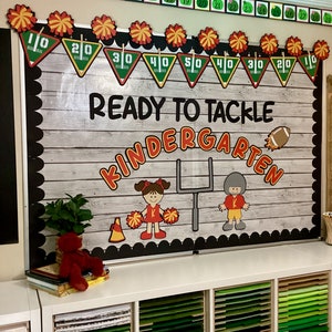 Football Themed Premade Bulletin Board Kit; Football Banner; Welcome ...