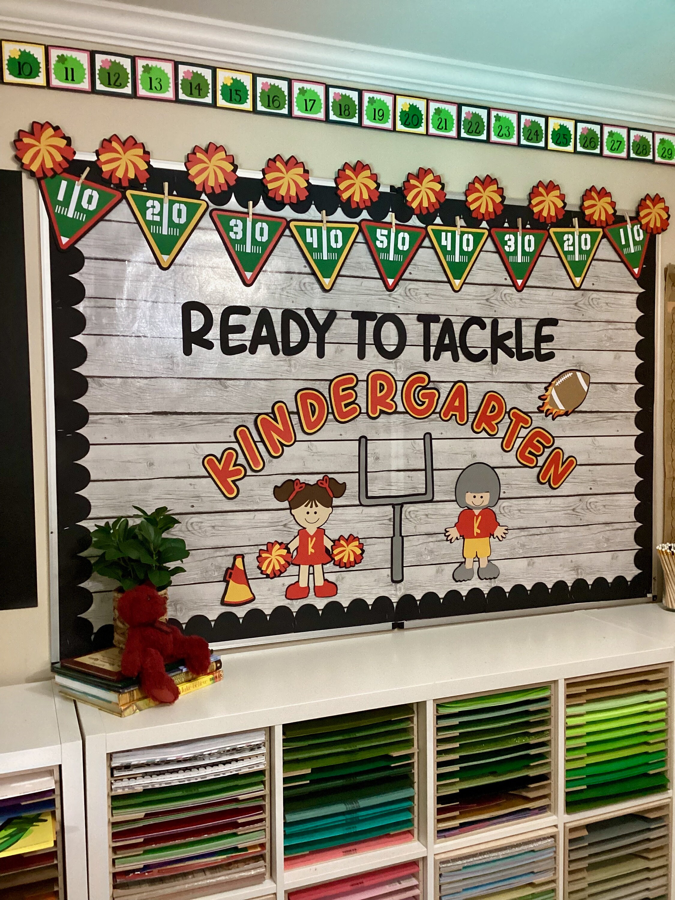 Football Themed Premade Bulletin Board Kit; Football Banner; Welcome ...