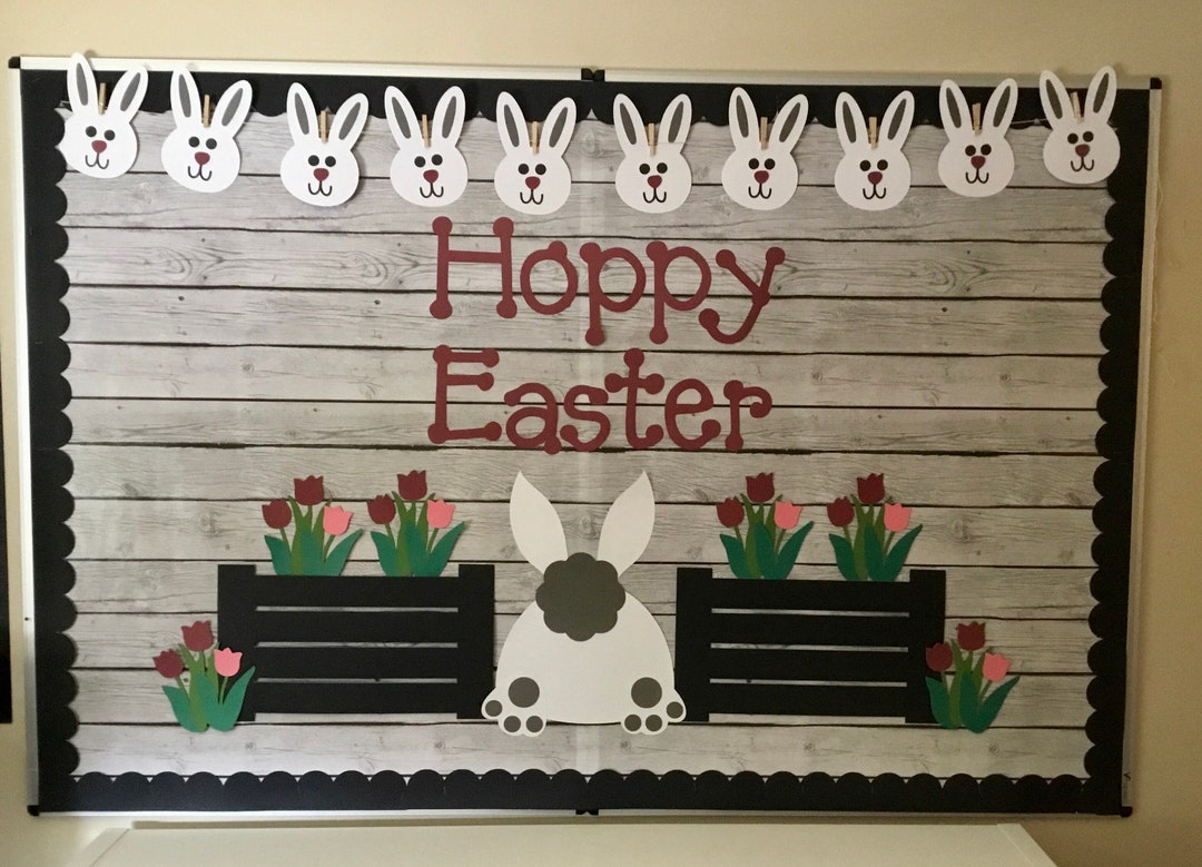Easter Bunny Bulletin Board, Spring, Easter, Pre Made, Welcome Spring ...