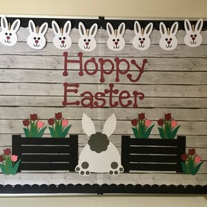 Easter Bunny Bulletin Board, Spring, Easter, Pre Made, Welcome Spring ...