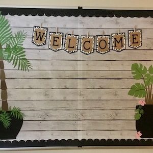 Palm Tree Bulletin Board, Plant Themed, Coffee House, School Bulletin ...