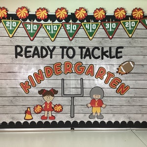 Football Themed Premade Bulletin Board Kit; Football Banner; Welcome ...