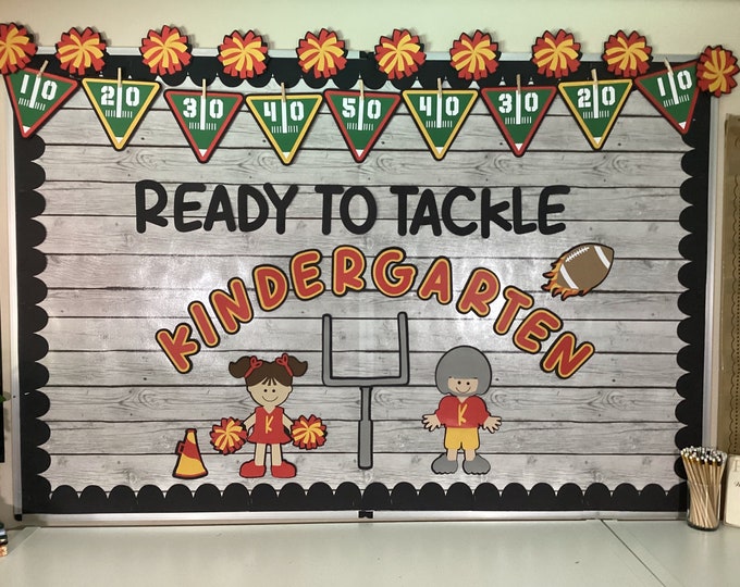 Football Themed Premade Bulletin Board Kit; Football Banner; Welcome ...