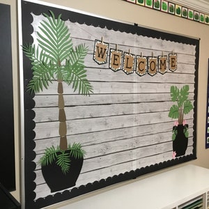 Palm Tree Bulletin Board, Plant Themed, Coffee House, School Bulletin ...