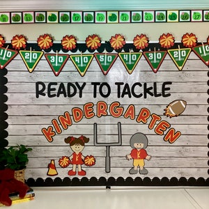 Football Themed Premade Bulletin Board Kit; Football Banner; Welcome ...