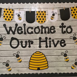 Welcome to Our Hive, Bumble Bee Themed, Pre-made Bulletin Board ...