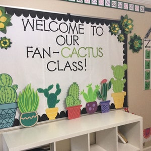 Cactus Themed Bulletin Board, Classroom Decor, Bulletin Boards, Pre ...