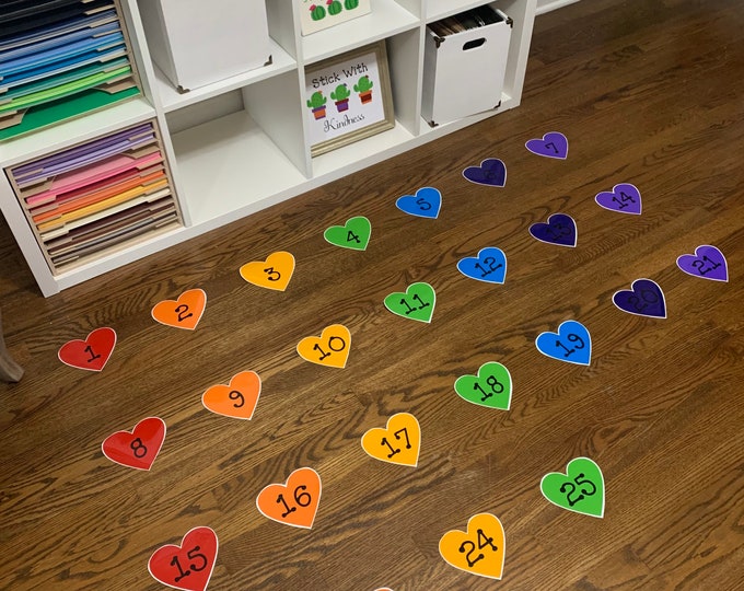 Rainbow Line up Decals, Floor Decals, Social Distancing Decals, School ...