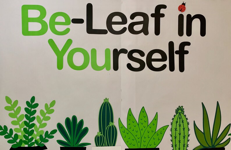 Be-leaf in Yourself Plant Theme Botanical Board Pre-made - Etsy