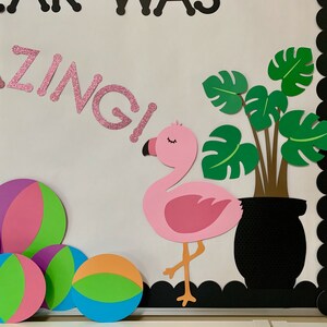 Flamingo Theme, Tropical, Pre-made, End of the Year, Bulletin Board Kit ...