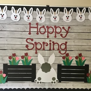 Easter Bunny Bulletin Board, Spring, Easter, Pre Made, Welcome Spring ...