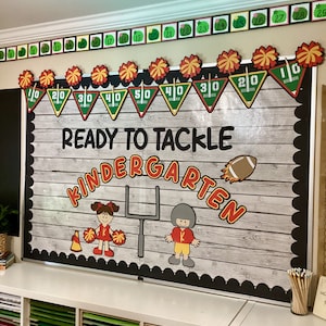 Football Themed Premade Bulletin Board Kit; Football Banner; Welcome ...