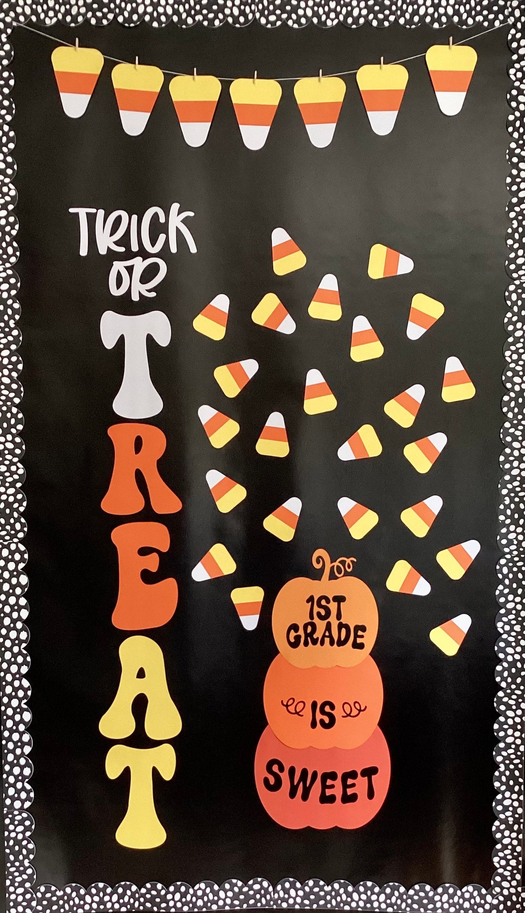 Trick-or-treat Candy-corn Bulletin Board/door Decor, Halloween Pre-made ...