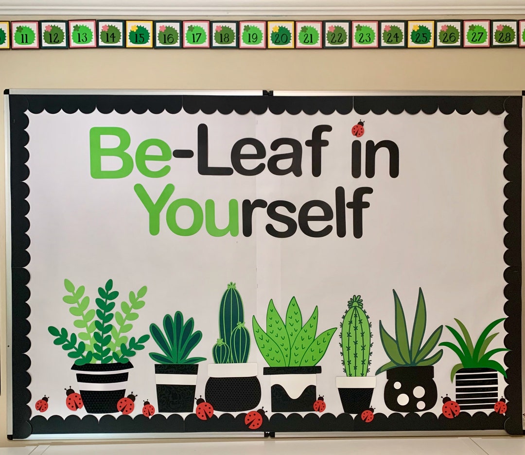 Be-leaf in Yourself, Plant Theme, Botanical Board, Pre-made, Succulent ...