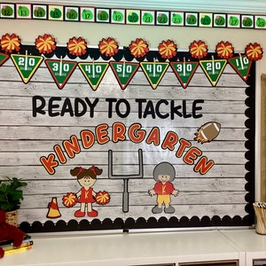 Football Themed Premade Bulletin Board Kit; Football Banner; Welcome ...