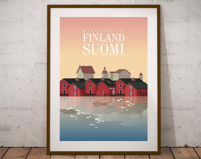 Helsinki Finland Poster Finland Art Print Travel Poster Sizes: inches ...