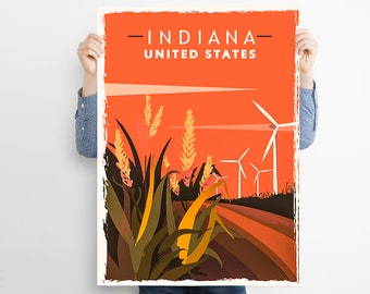 Indiana Travel Poster - Etsy