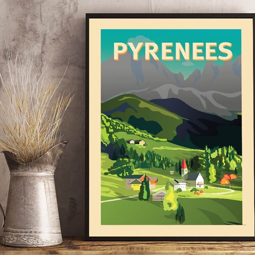 Pyrenees National Park Poster France Travel Print Vintage - Etsy