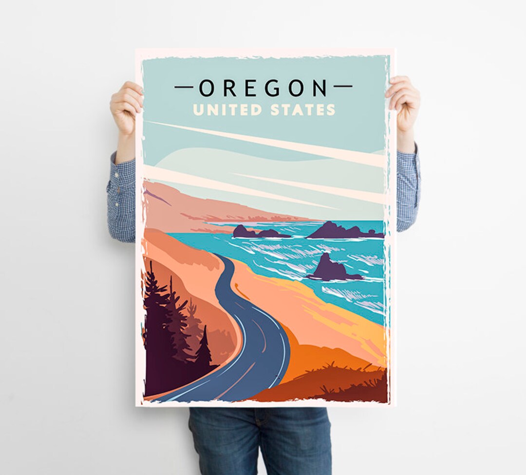 Oregon Travel Poster , Oregon Print - Etsy
