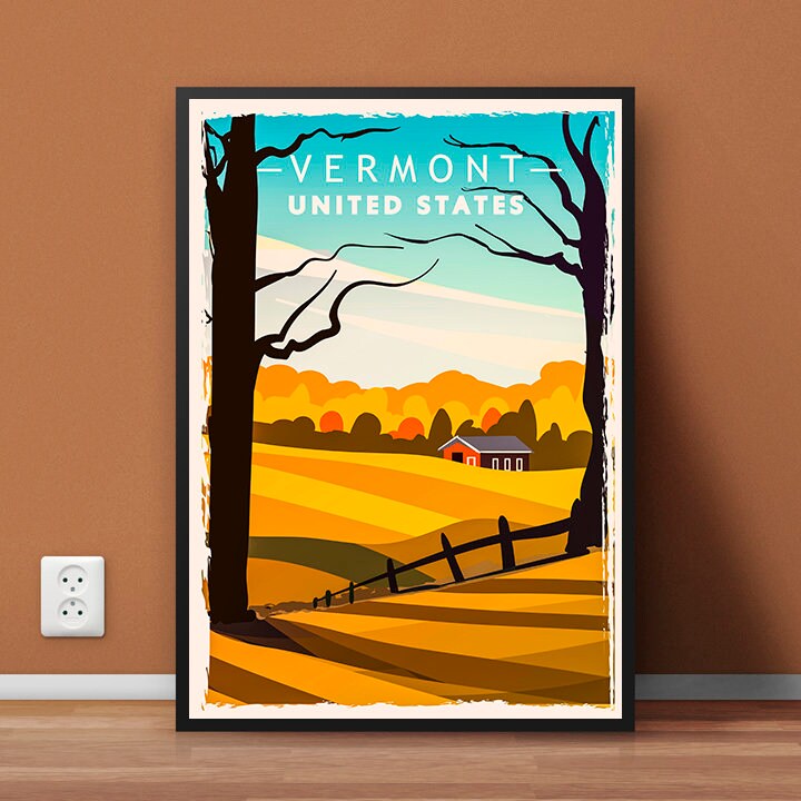 Vermont Travel Poster , Vermont Print - Etsy