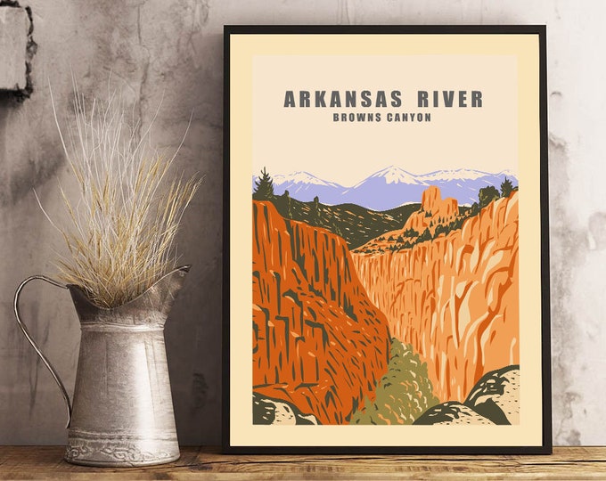 Arkansas River Printable Map Poster, Arkansas River Map, Arkansas River ...