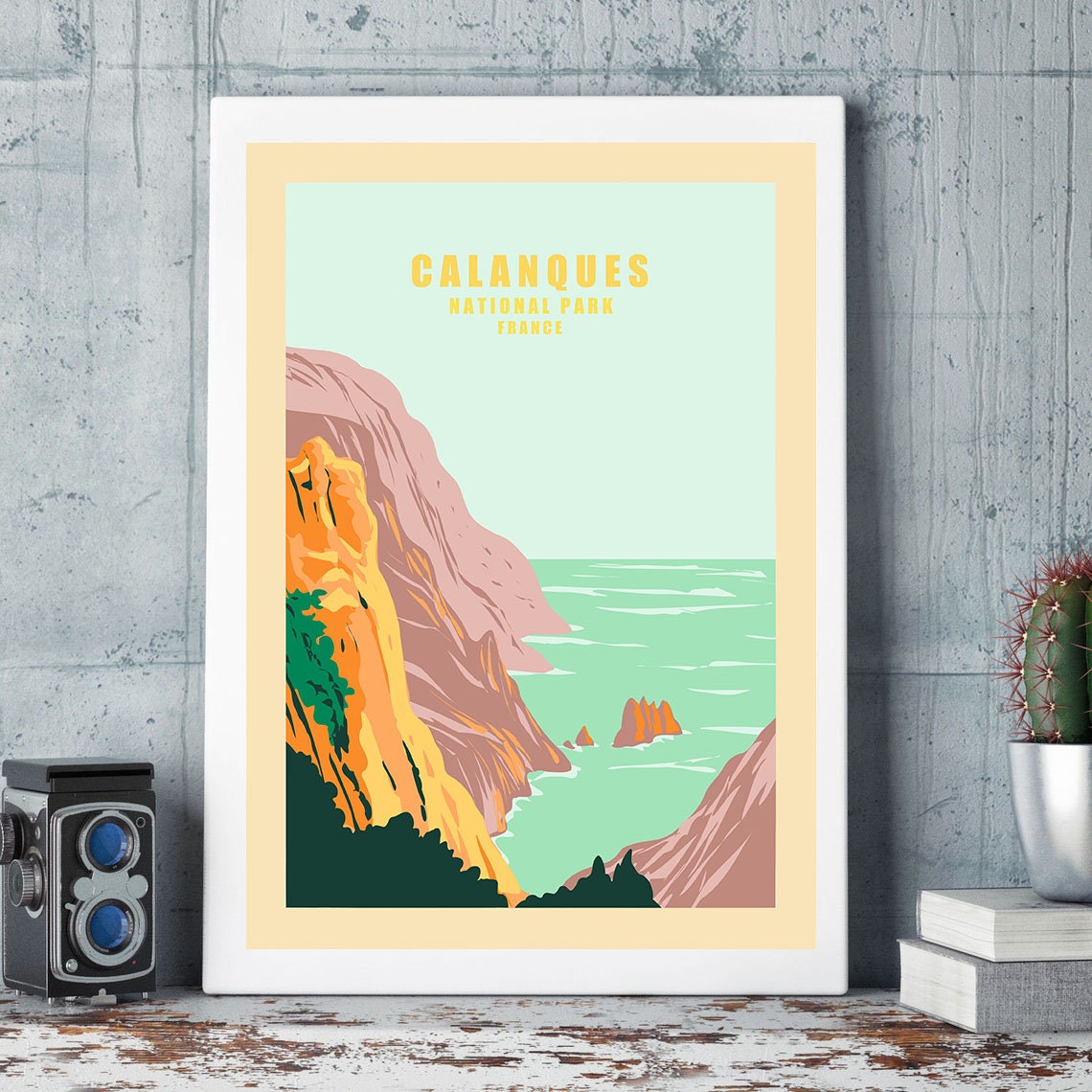 Les Calanques Voyage Vintage Poster vendu par Jacco Bunt | SKU 1212219 ...