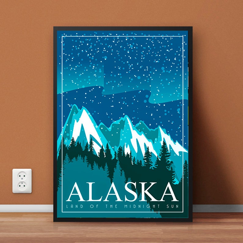 ALASKA Travel Print ALASKA Poster | Etsy