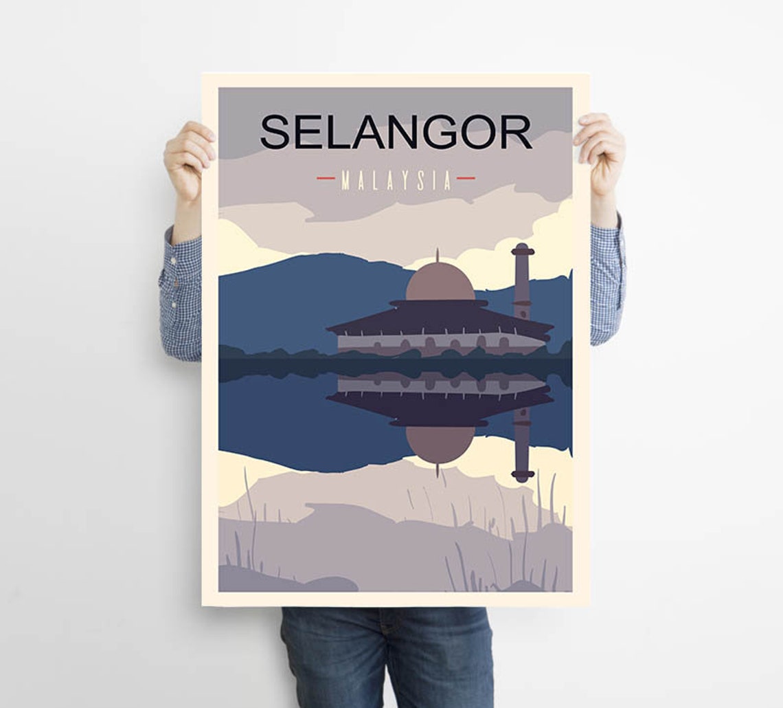 Selangor Malaysia Minimalist Artwork Vintage Travel Print - Etsy