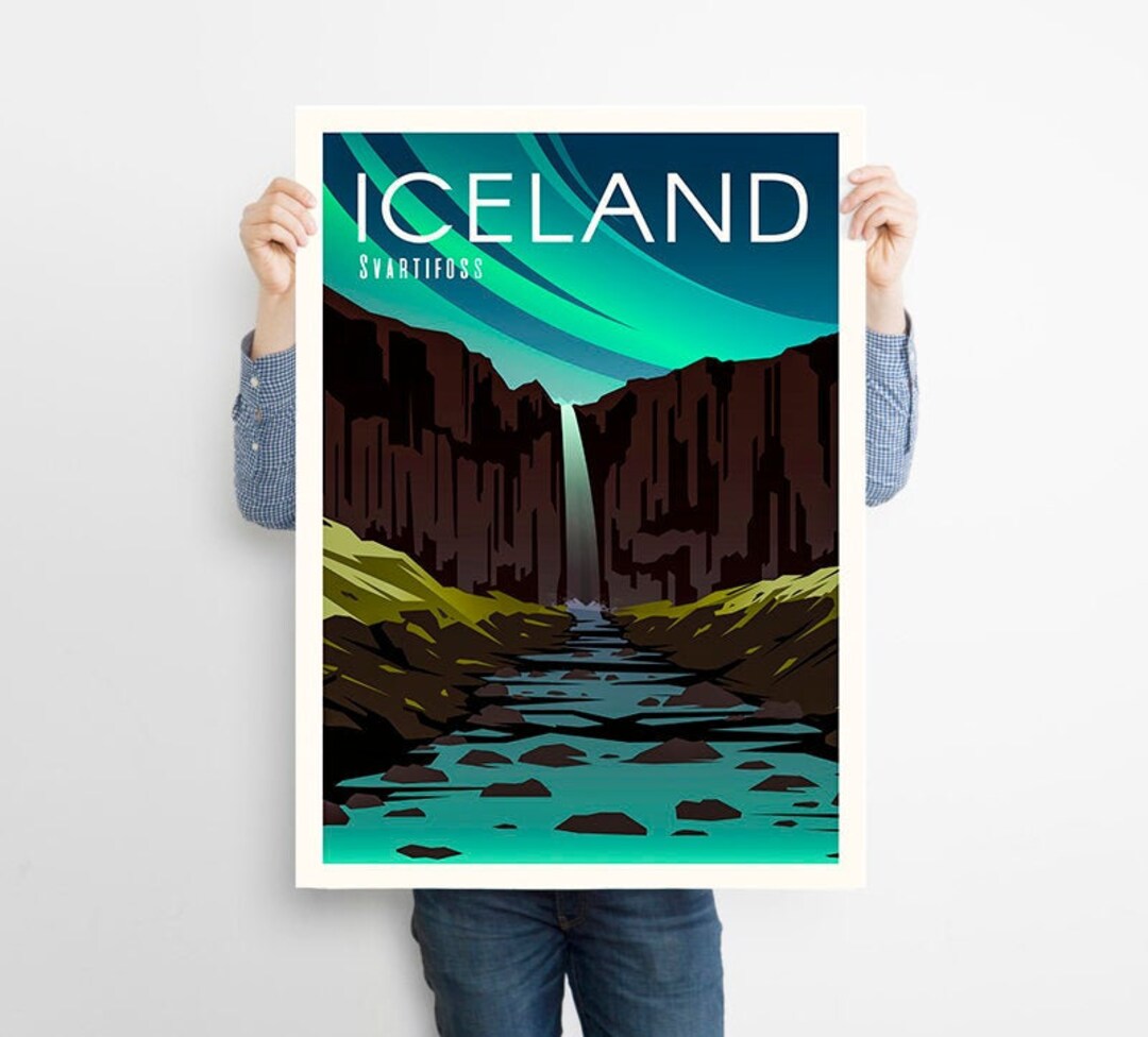 Iceland Travel Print , Svartifoss Poster - Etsy