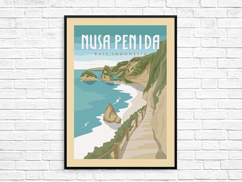 Nusa Penida Travel Poster , Indonesia Print , Bali Wall Art - Etsy