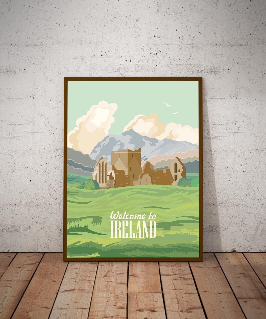 Ireland Travel Poster, Northern Ireland Print , Ireland Castle - Etsy