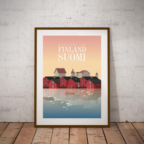 Helsinki Print: Vintage Finland Helsingfors Travel Poster - Etsy