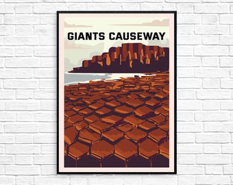 Giants Causeway Travel Print Northern Ireland Poster - Etsy