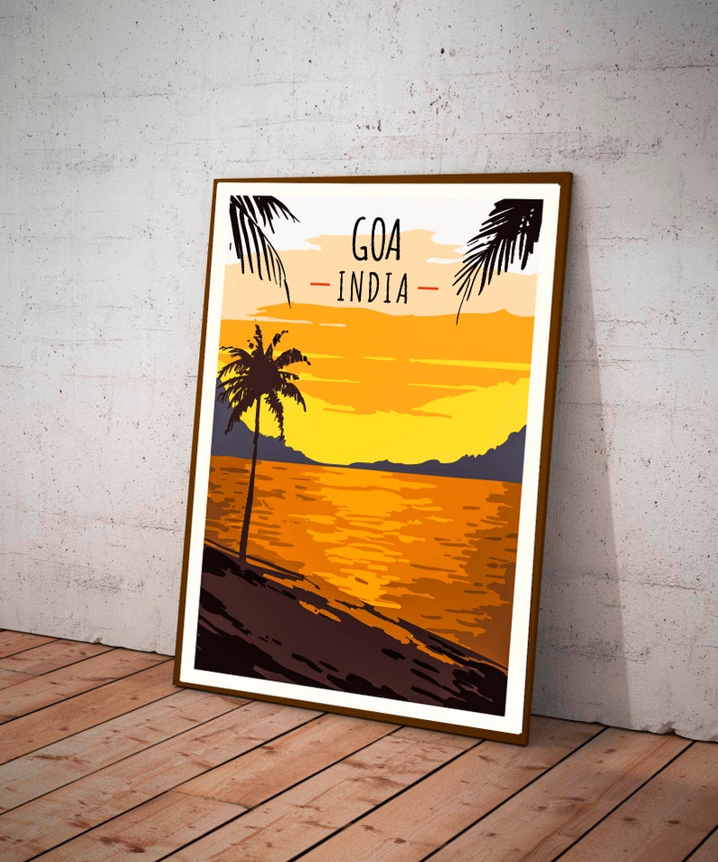 Goa Beach Travel Poster India Print - Etsy