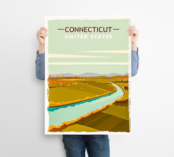 Connecticut Travel Poster Connecticut Print - Etsy