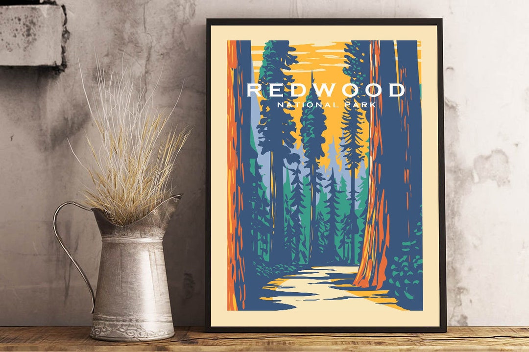 Redwood National Park Travel Print , Redwood National Park Travel Gift ...