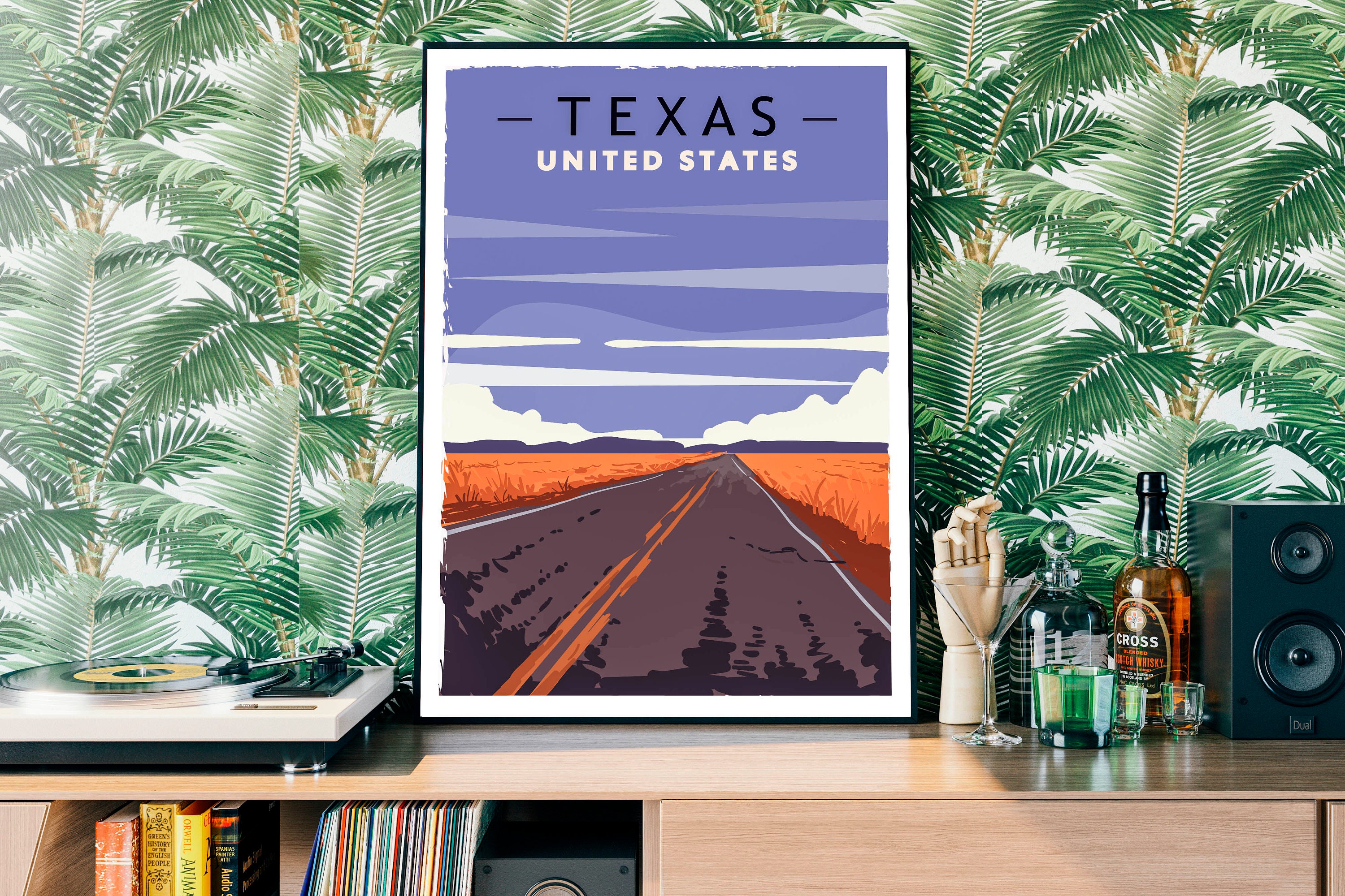 TEXAS Travel Poster TEXAS Print - Etsy