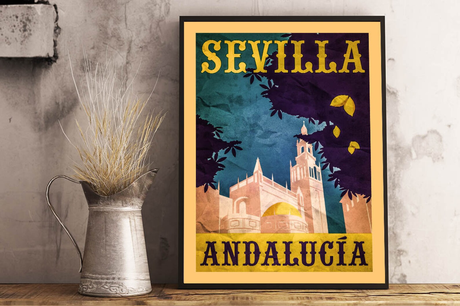 Seville Travel Poster Andalucia Print | Etsy