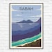 SABAH , Malaysia , Minimalist Artwork Vintage Travel Print Poster ...